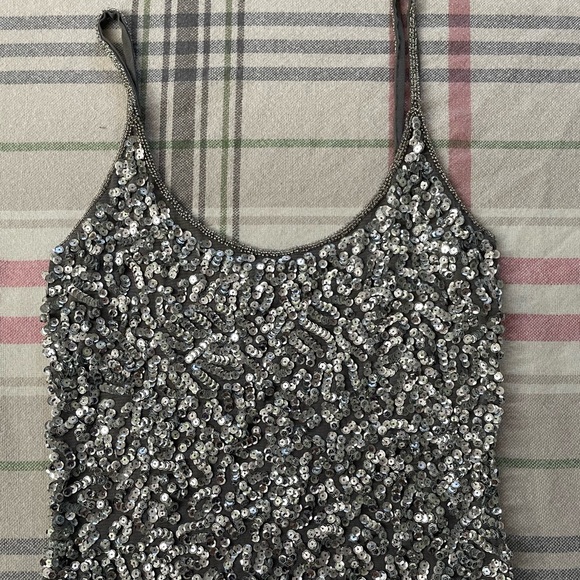 Tops | Silver Sequin Top | Poshmark